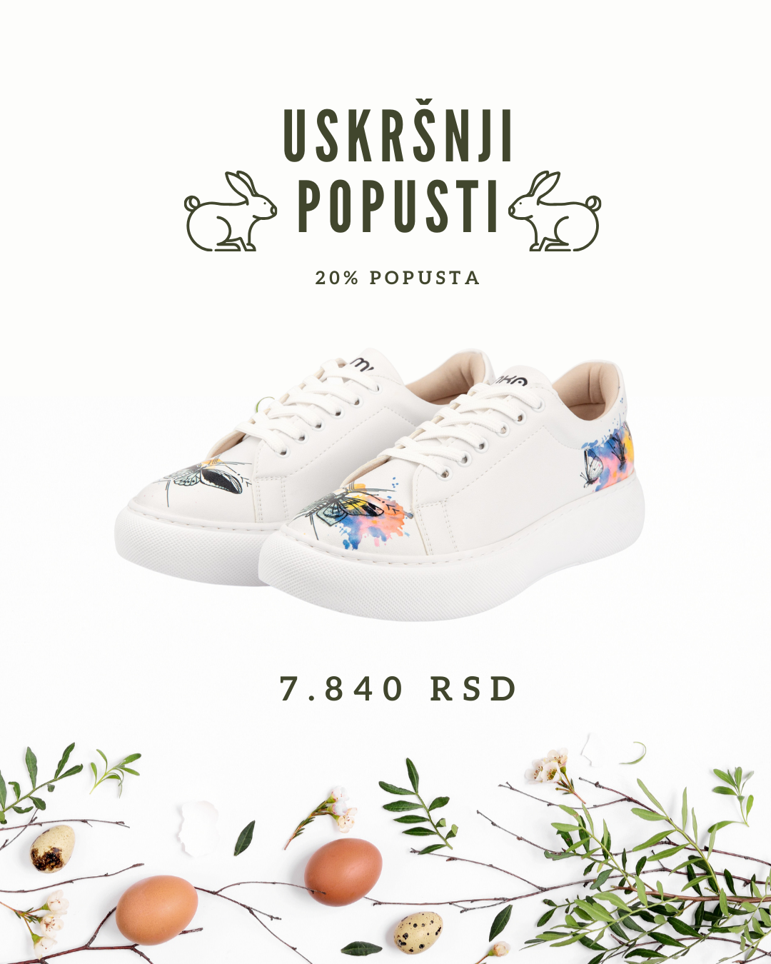 Leptiri u akvarelu - ženske patike sa platformom (-20%) – MUMKA - Srbija